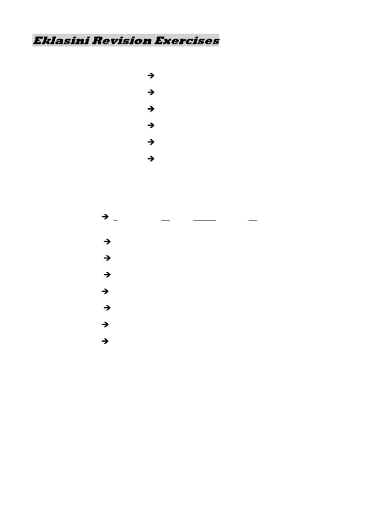 Eklasini Revision Worksheet | PDF | Linguistic Morphology | Syntax