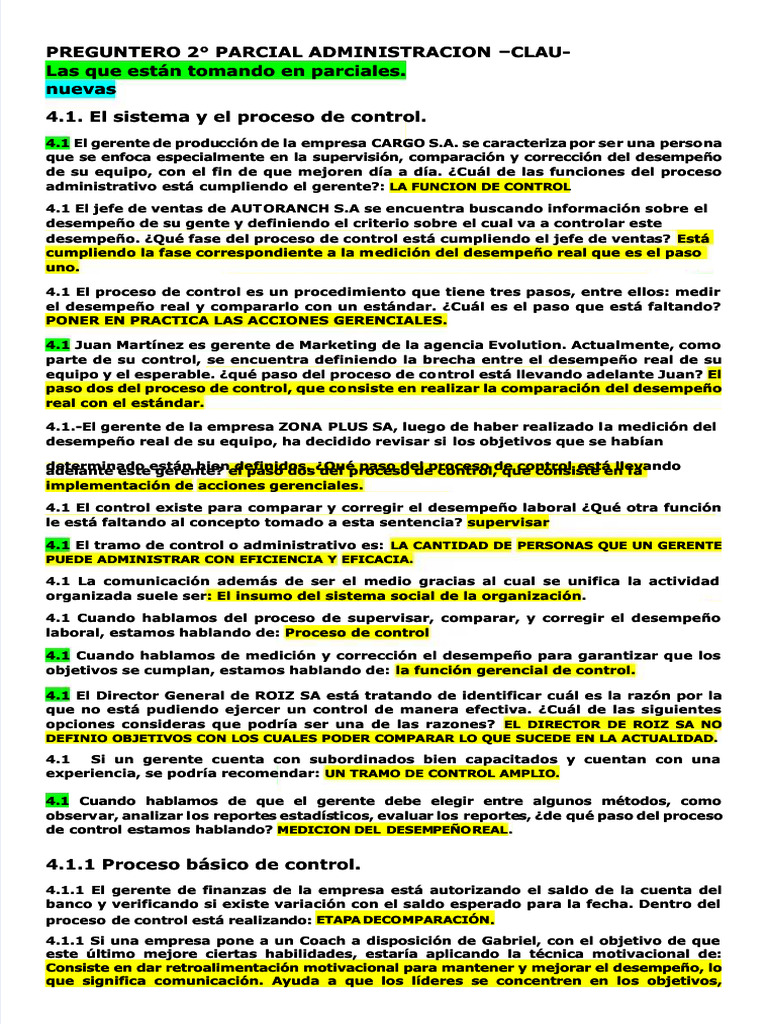 Preguntero 2 Parcial Principios de Administracion | PDF