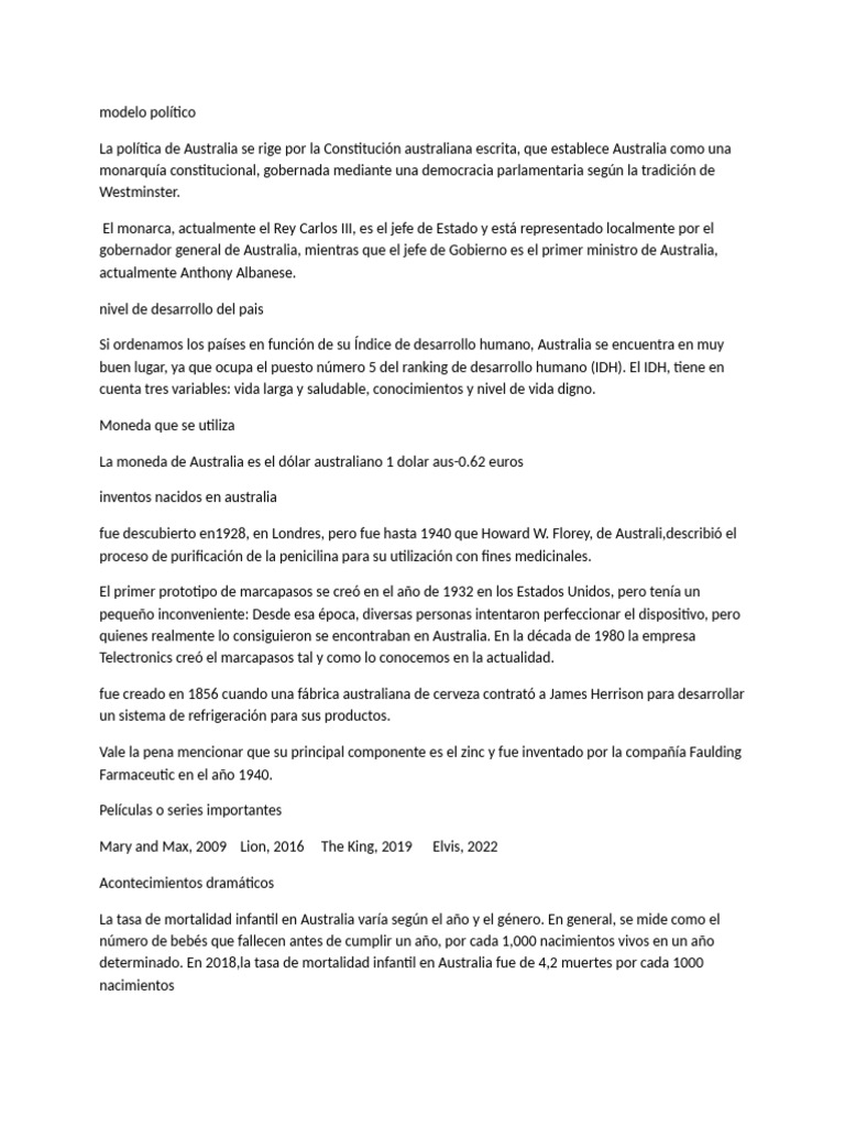 Documento 12345 | PDF | Australia | Índice de Desarrollo Humano