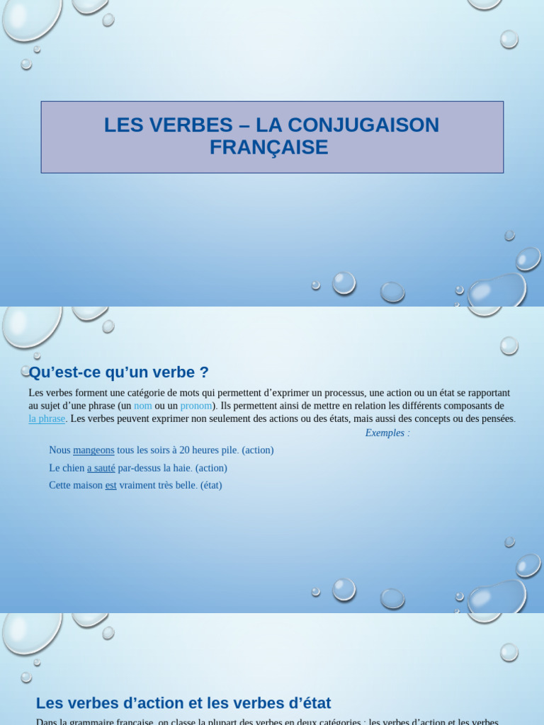 Conjugaison des verbes français | PDF | Verbe | Temps (grammaire)