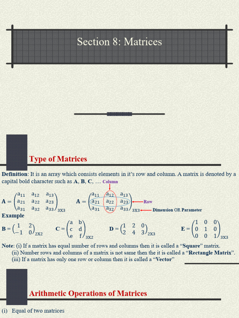 Section 8 | PDF | Matrix (Mathematics) | Operator Theory