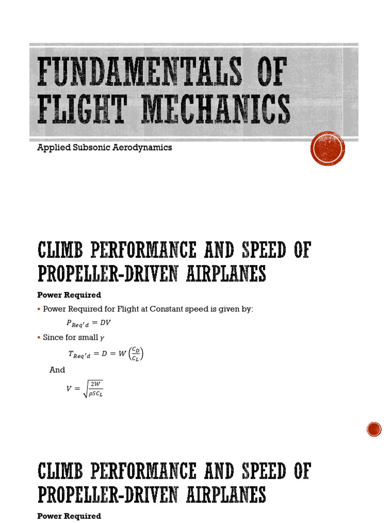 Fundamentals of Flight Mechanics - Part 4 | PDF | Aerodynamics | Aerospace