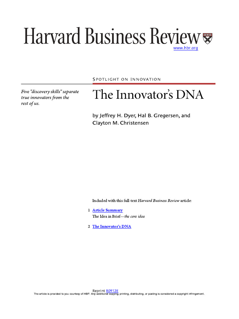 L. The Innovator - S DNA | PDF