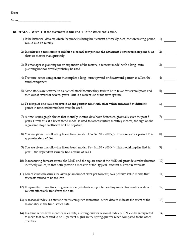 Ch 16 Statistics Pdf Forecasting Linear Regression