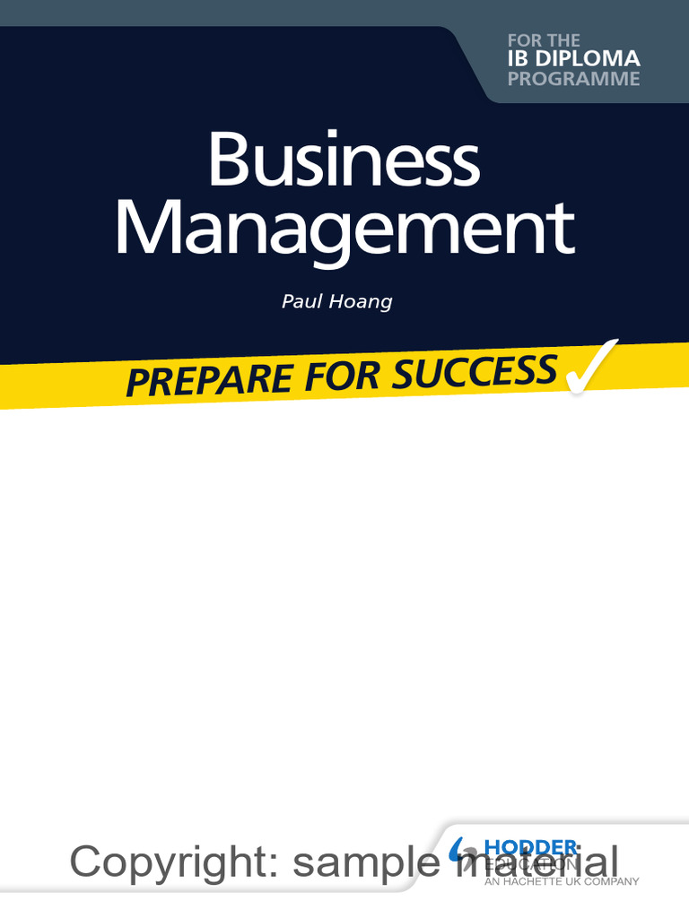 Business Management For The Ib Diploma Prepare For Success Sample Pages ...