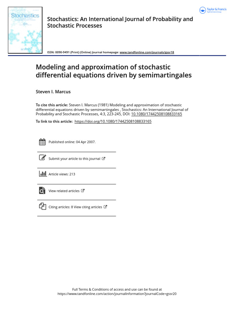 Marcus, Modeling and Approximation of Stochastic Differential Equations Driven by ...