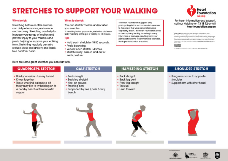 Stretching Poster For Older Adults | PDF | Walking | Ankle