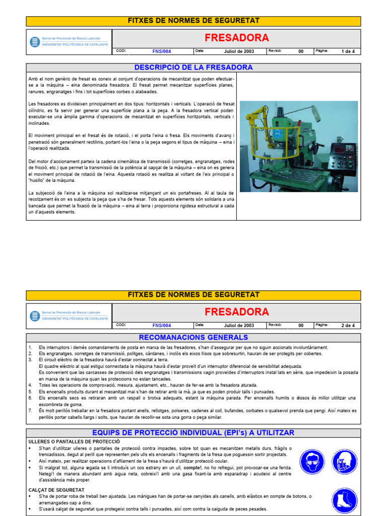 FNS 004 Fresadora | PDF