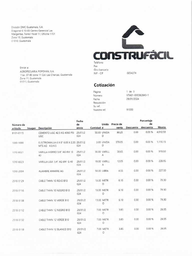 Mto-2 Construfacil Materiales Ptar | PDF