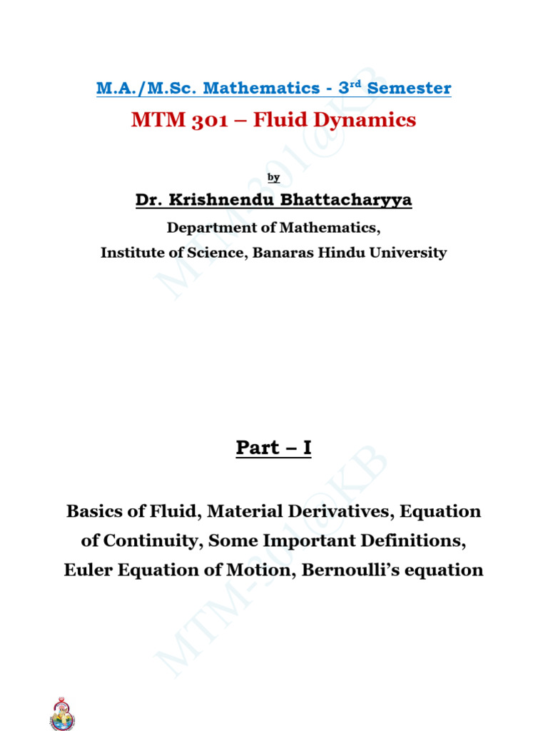 Class Notes Fluid (Part 1) | PDF | Fluid Mechanics | Fluid Dynamics
