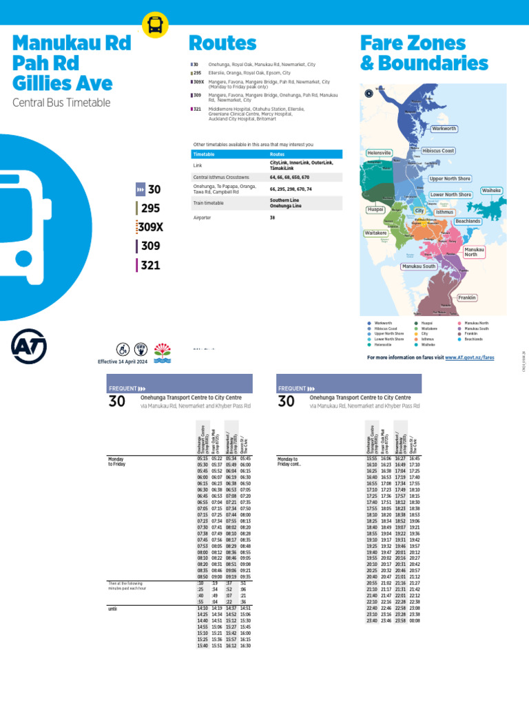 Auckland Transport Manukau Road Pah Road Gillies Avenue Bus Timetable | PDF