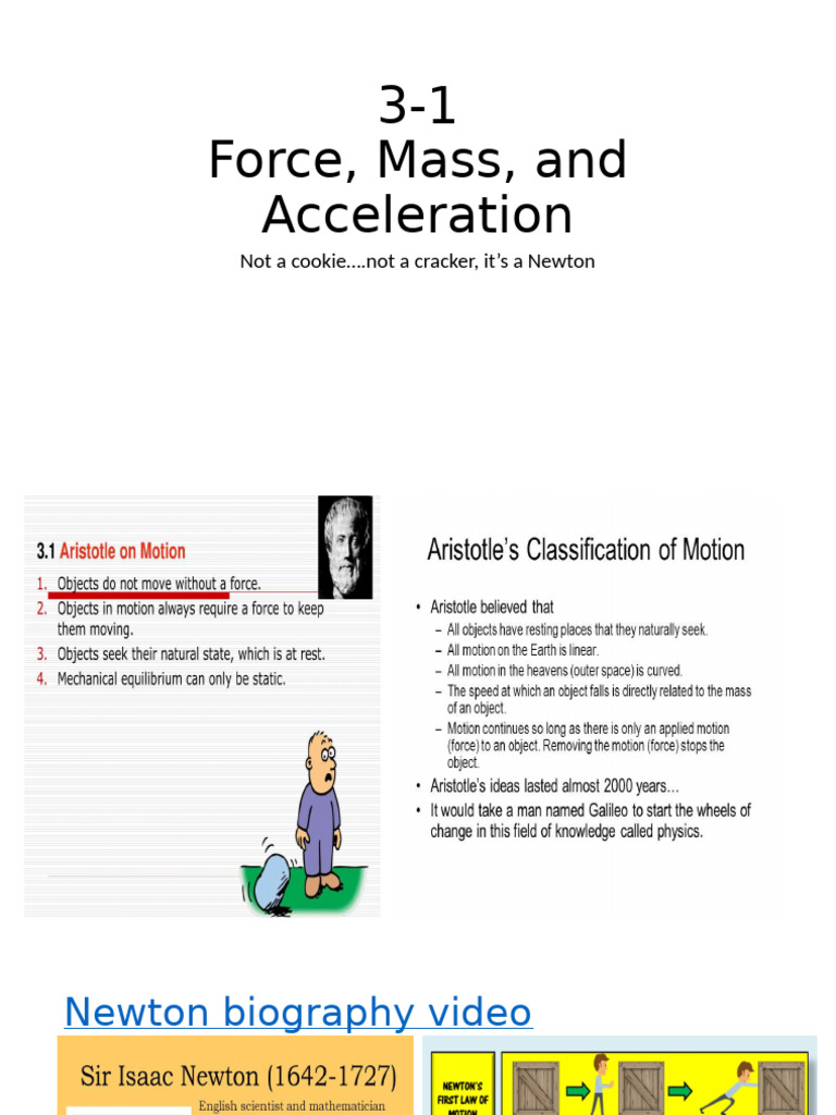 3-1 Newtons Laws | PDF | Science & Mathematics