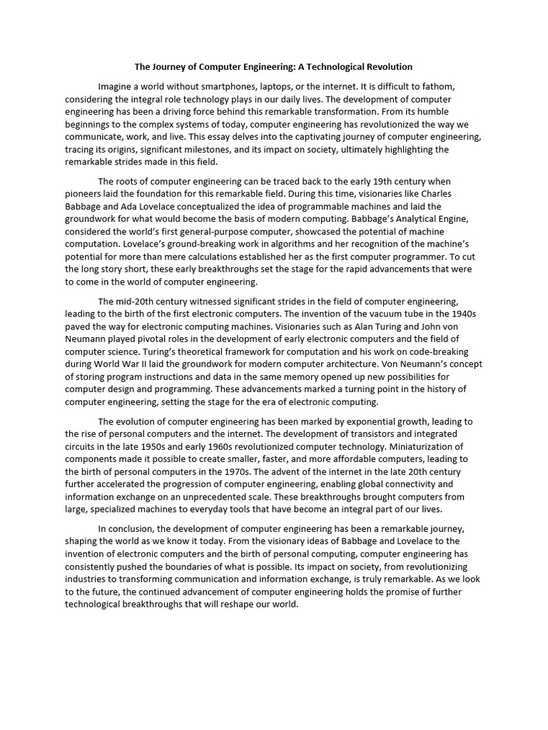 Evolution of Computer Engineering | PDF | Computer Engineering | Office ...