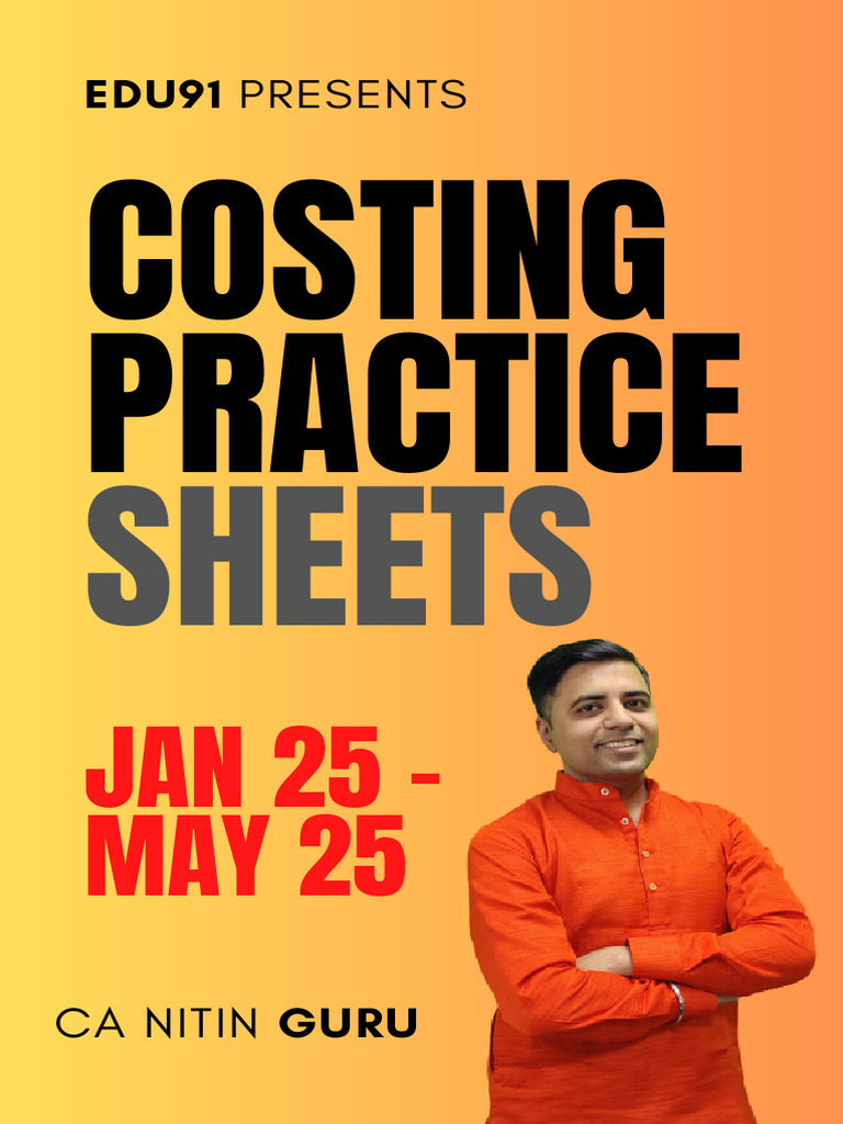 Costing Practise Sheet Jan 2025 | PDF | Cost Of Goods Sold | Value Added Tax