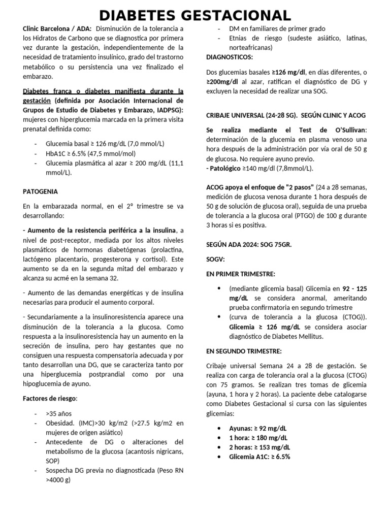 Diabetes Gestacional y CTOG 75g | PDF | Diabetes | Diabetes gestacional