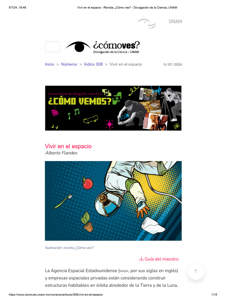 308 Vivir en El Espacio - Revista ¿Cómo Ves - Divulgación de La Ciencia ... 308 Vivir en El Espacio - Revista ¿Cómo Ves - Divulgación de La Ciencia ...