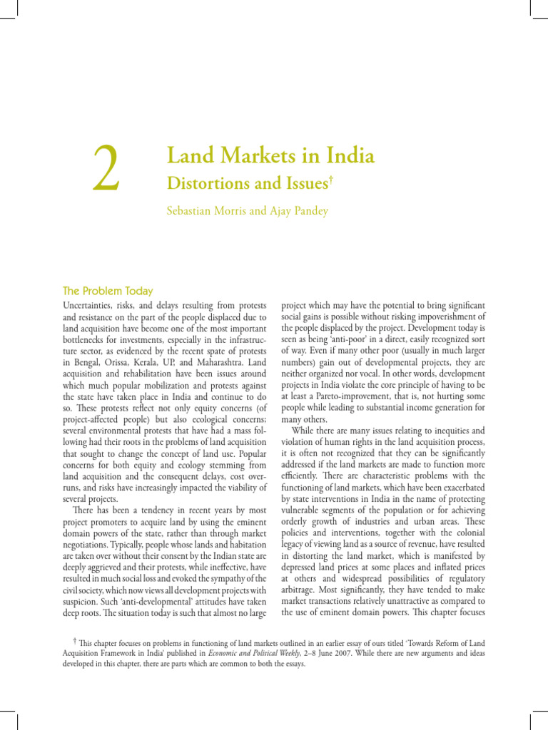Land Market Distortions in India | PDF | Labour Economics | Market ...