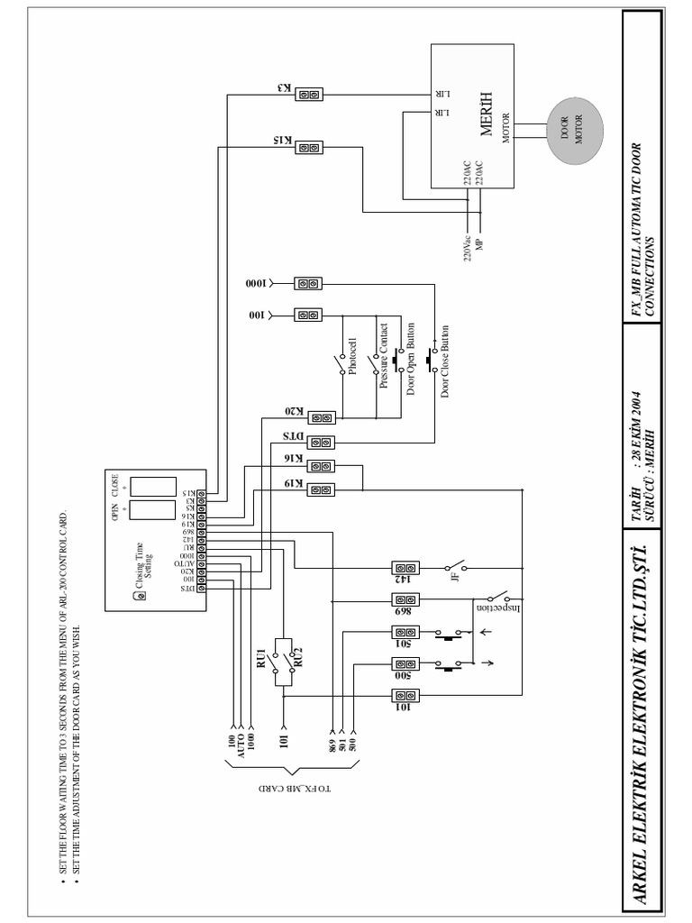 FX - MB - Merih - Automatic - Door - Connection - (220V - Control) | PDF