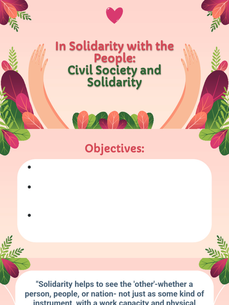 ESP 9 Unit I L4 - in Solidarity With The People - Civil Society and ...