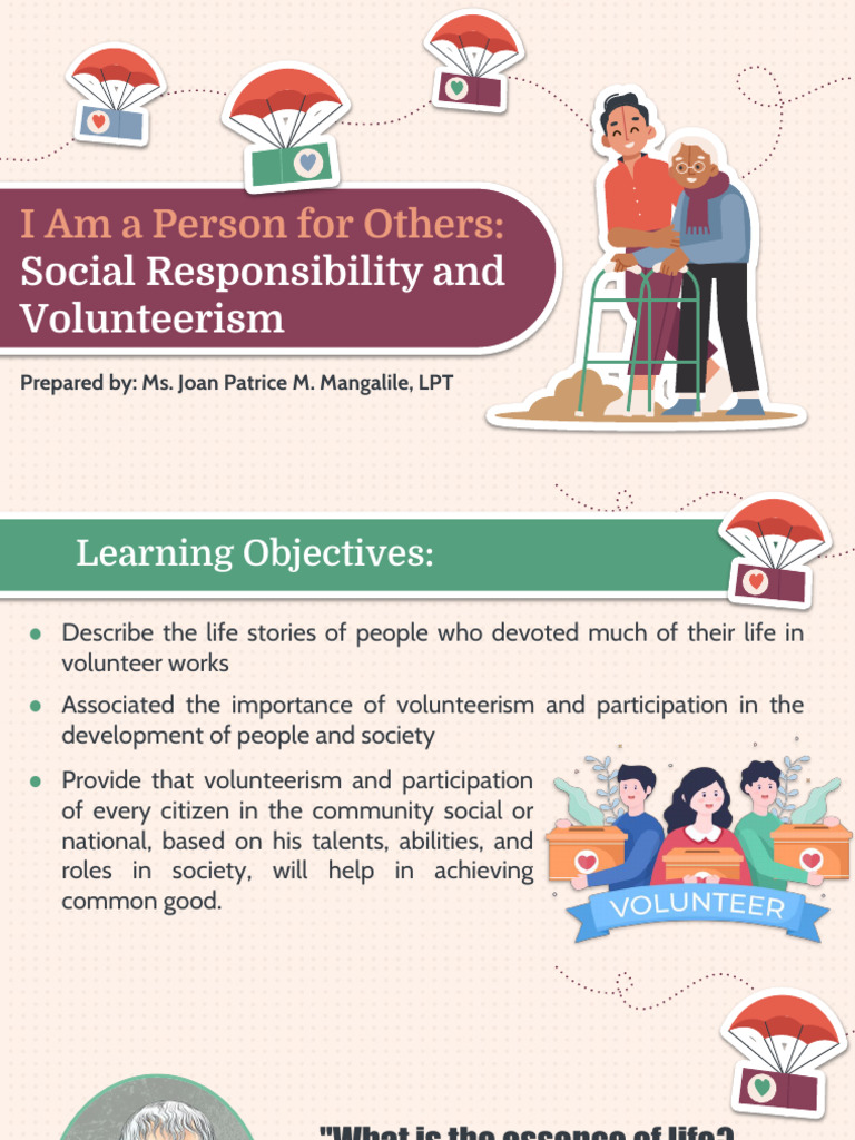 ESP 9 Unit II L2 - I Am A Person For Others - Social Responsibility and ...