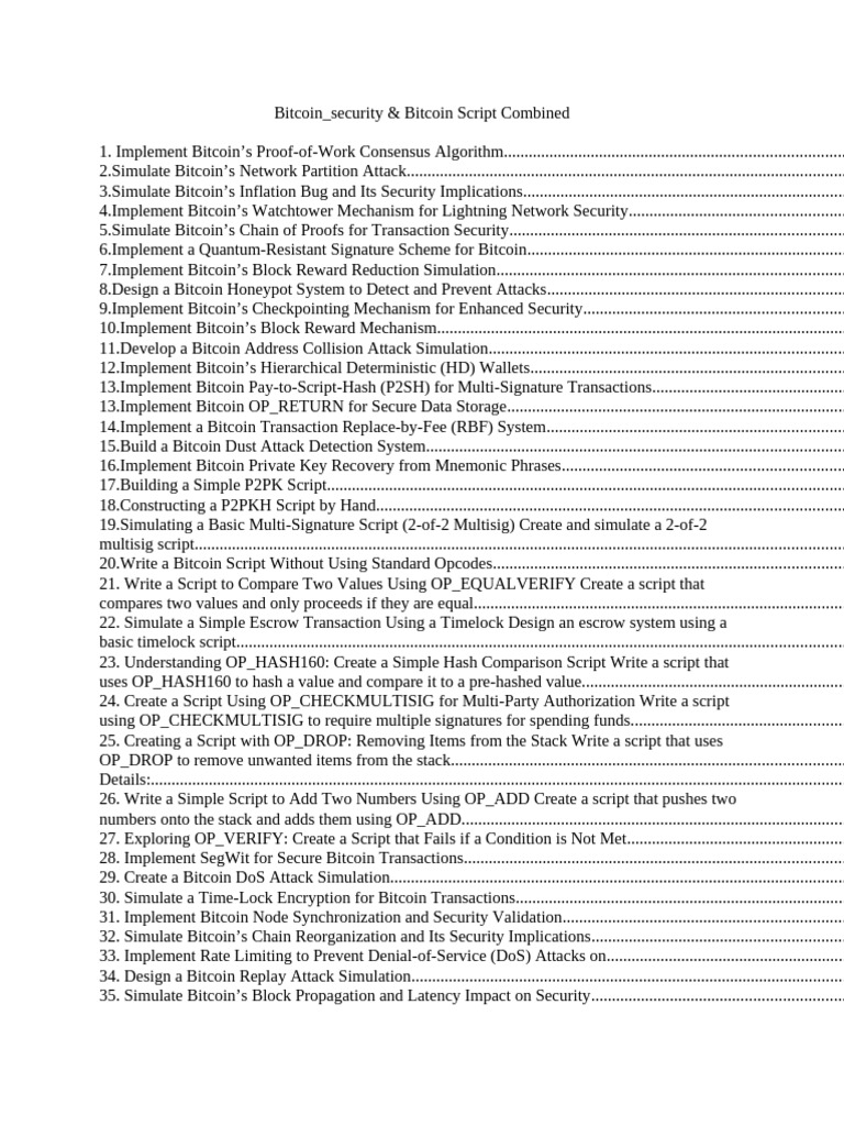 Bitcoin Security & Script Techniques | PDF | Bitcoin | Cryptocurrency