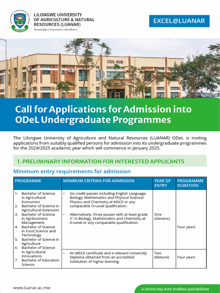 LUANAR ODeL Admission 2024-2025 | PDF | Bachelor's Degree | University ...