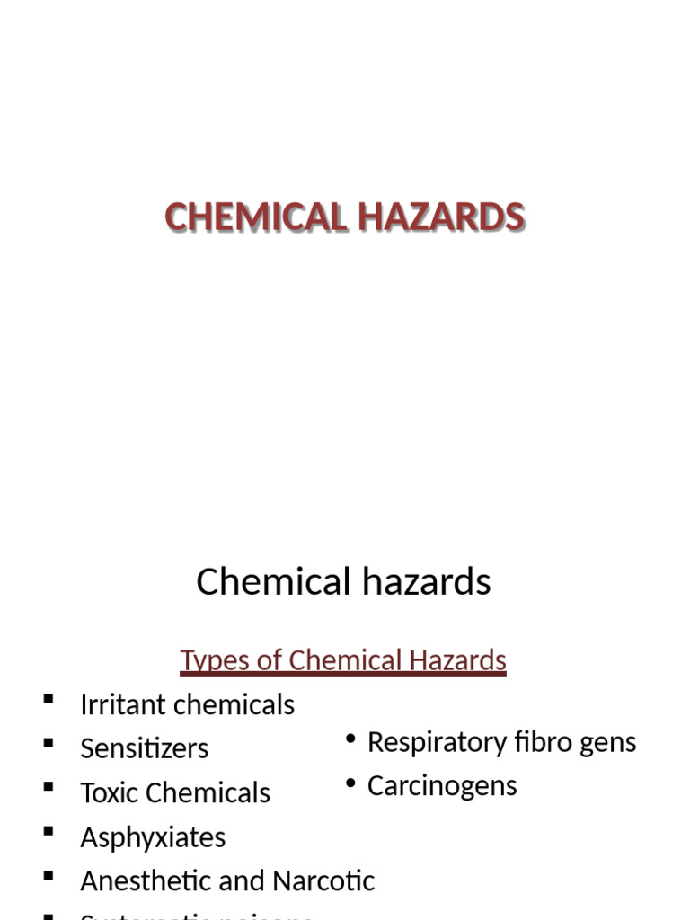 Lecture 5 Chemical Hazards | PDF | Toxicity | Chemistry