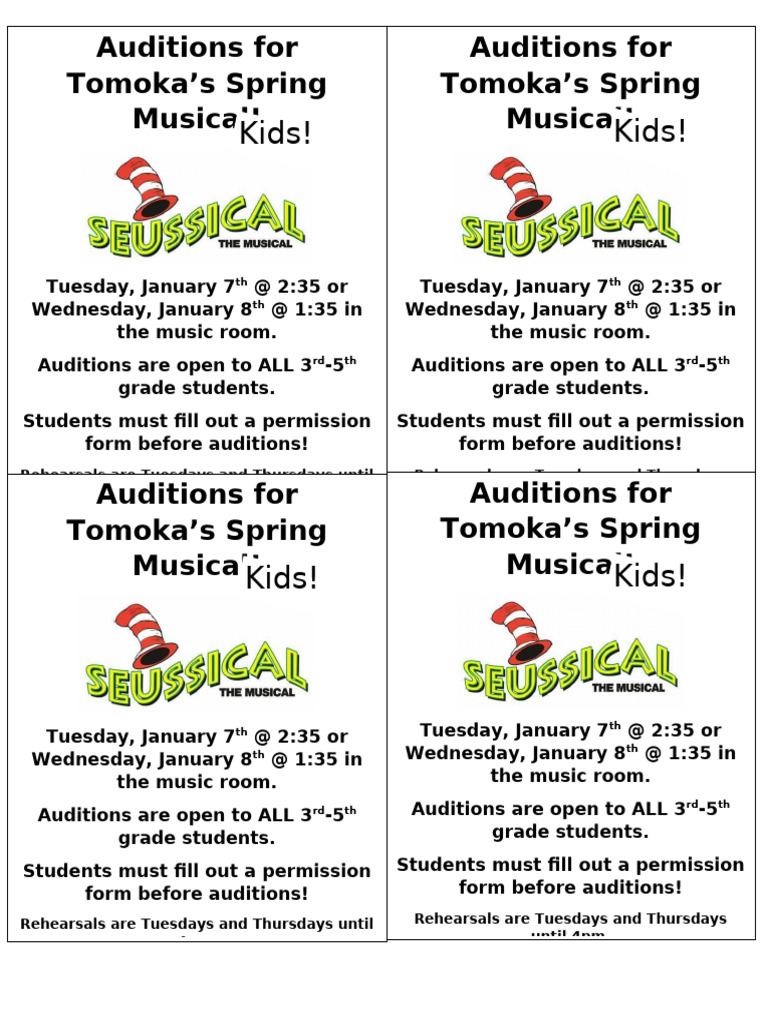 Audition Announcement | PDF