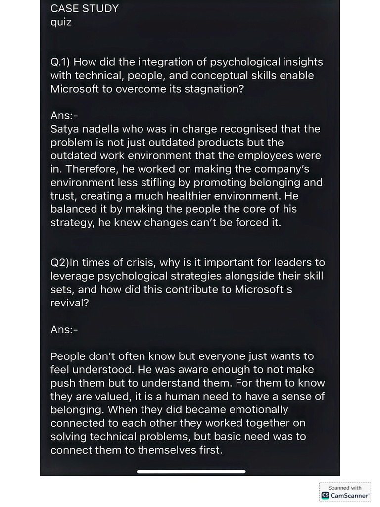 Case Study Quiz | PDF