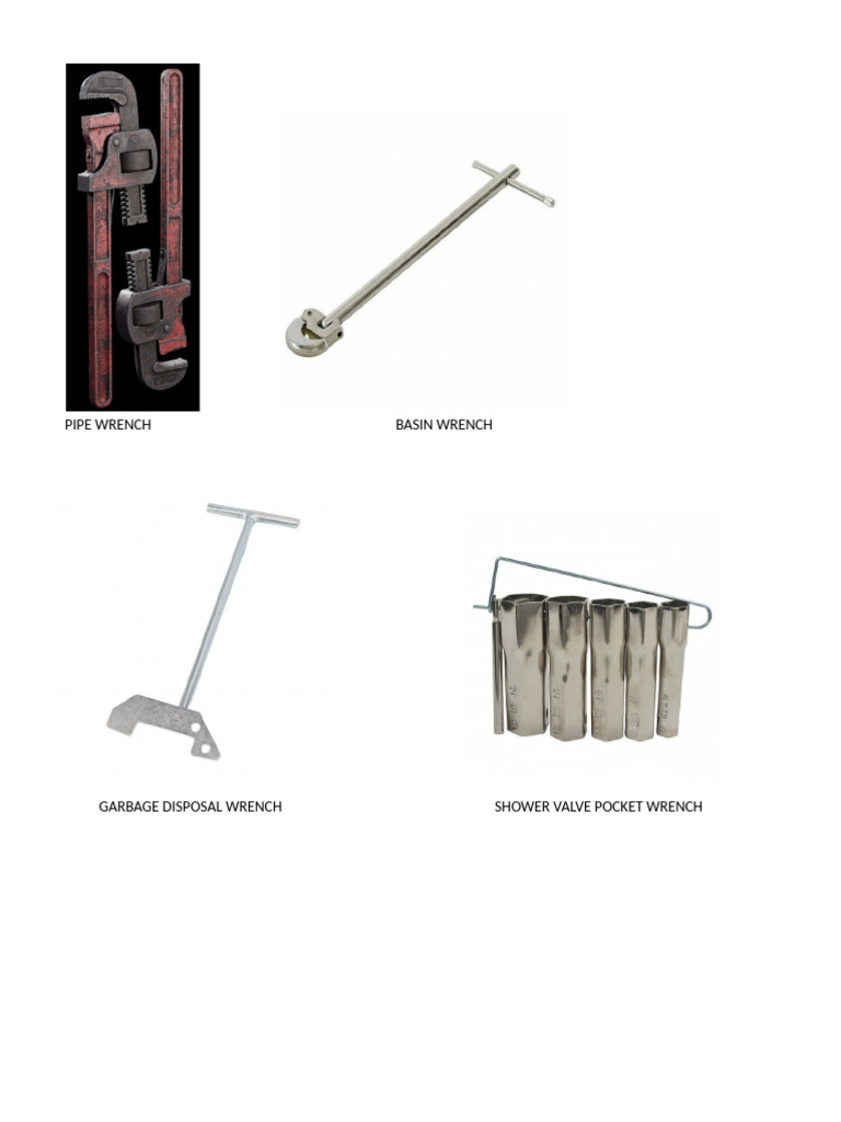 Essential Plumbing Tools List | PDF | Home & Garden