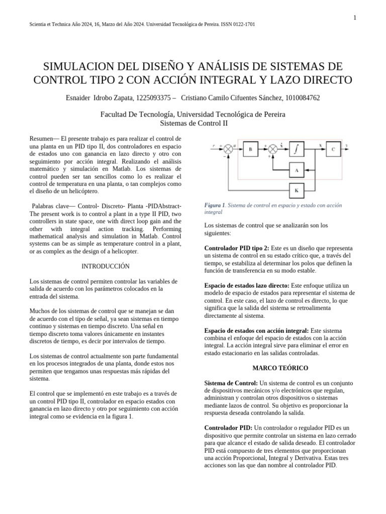 Simulación de Controlador PID Tipo II | PDF | Sistema de control ...