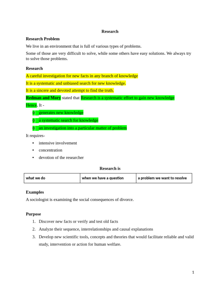 Sheet 1. Concepts of Research and Types | PDF | Quantitative Research ...