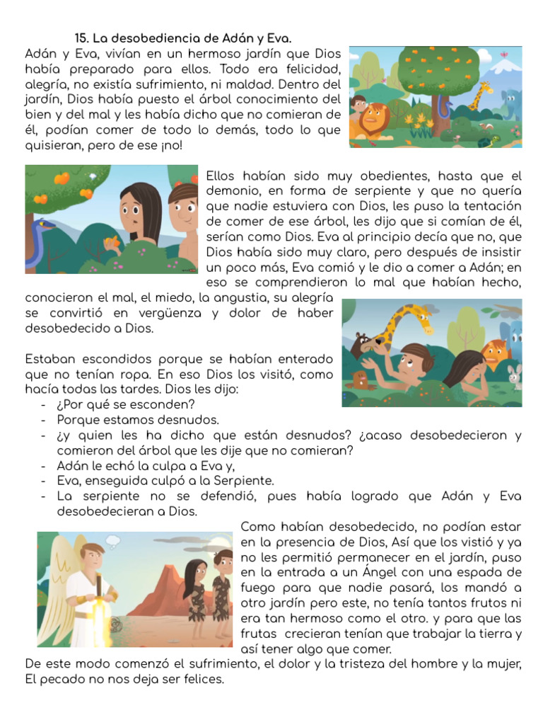 La Desobediencia de Adán y Eva. | PDF | Víspera | Adán y Eva