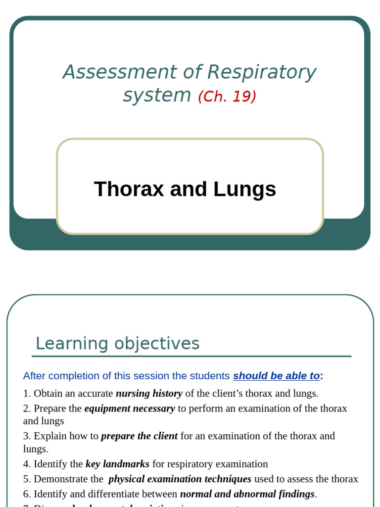 Respiratory System Assessment Guide | PDF | Lung | Thorax