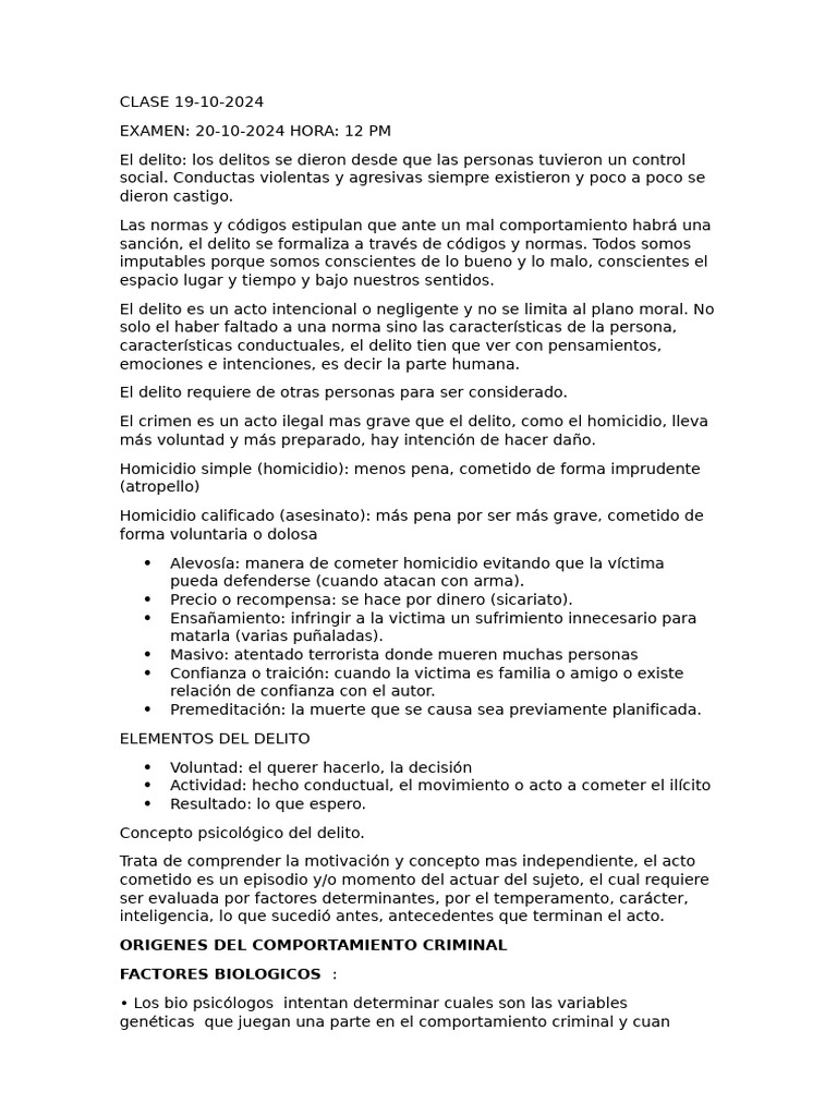 Clase 19 10 2024 | PDF | Homicidio | Victimologia