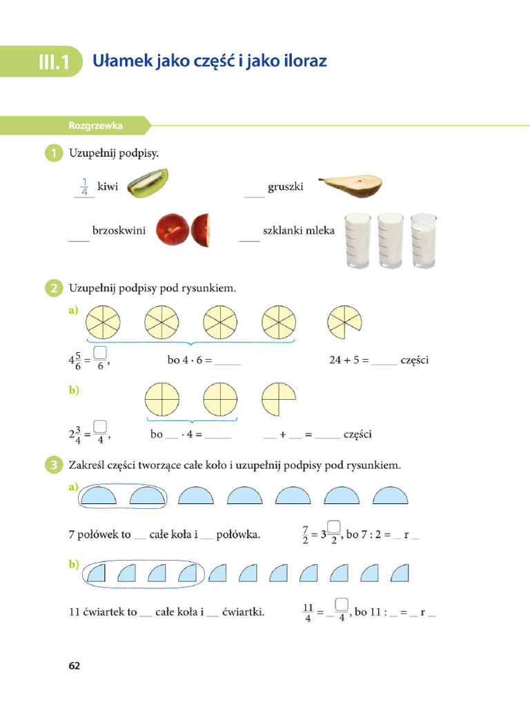 III.1. Ułamek Jako Część I Jako Iloraz | PDF