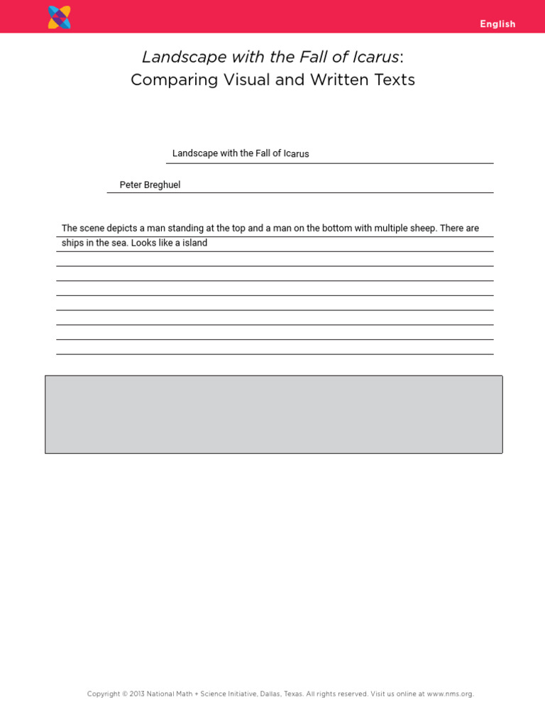 20.1 SL Landscape With The Fall of Icarus | PDF | Poetry | Paintings