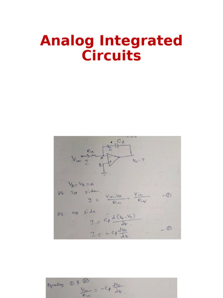 Analog Integrated Circuits | PDF