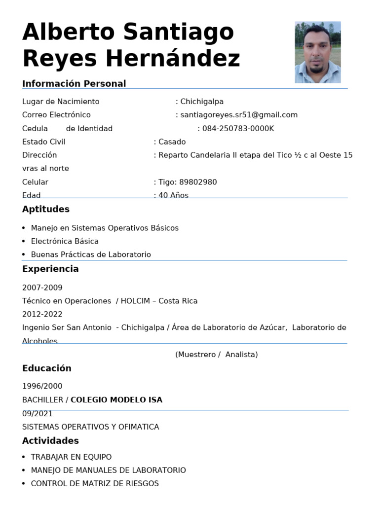 Alberto Reyes Curriculum | PDF