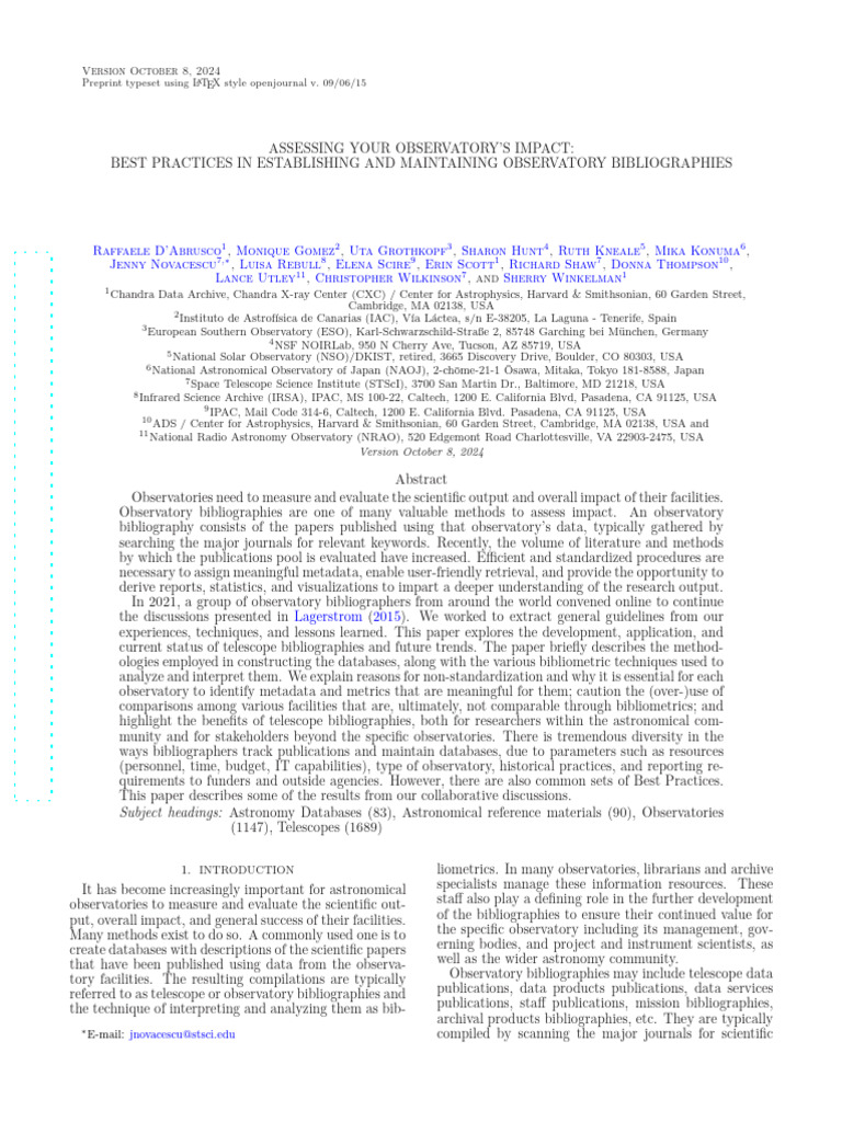 Version October 8, 2024: Preprint Typeset Using L TEX Style Openjournal v. 09/06/15 | PDF ...
