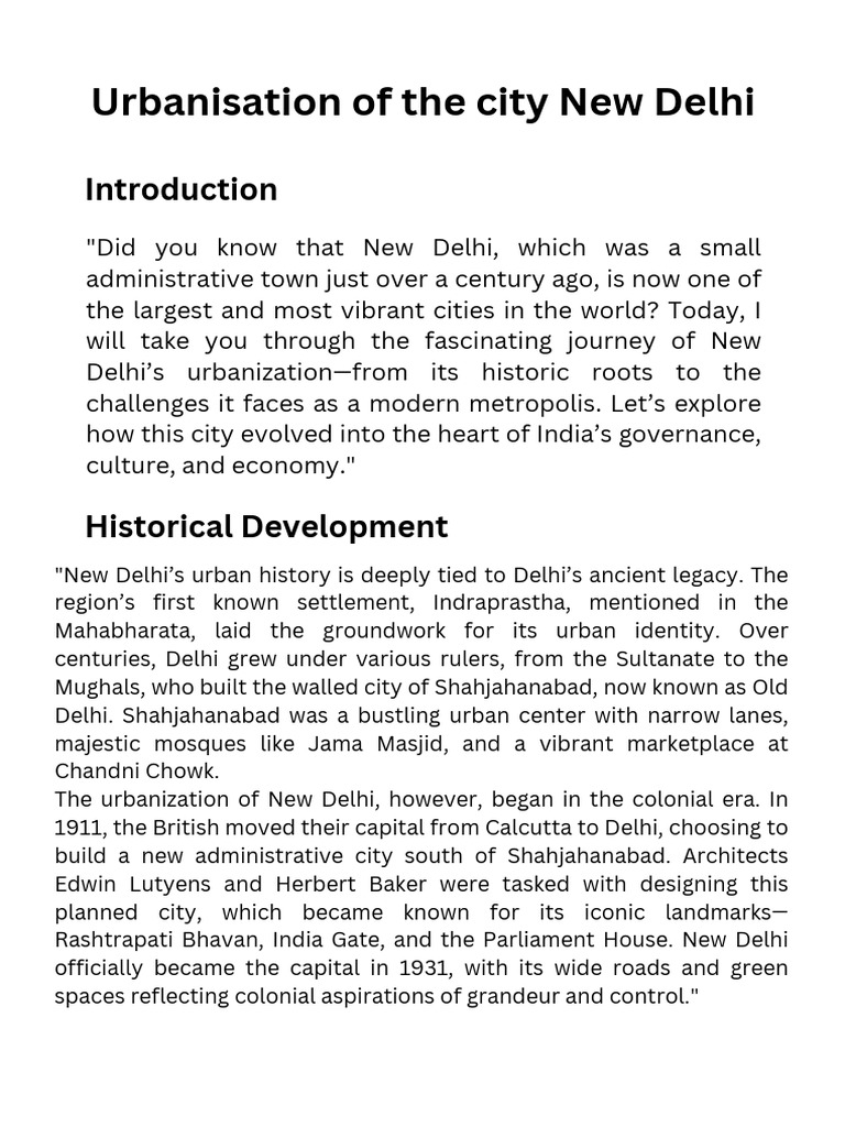 Simar Urbanisation in Delhi | PDF | Delhi | New Delhi
