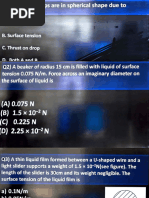 Mechanical Properties of Fluids PYQ | PDF