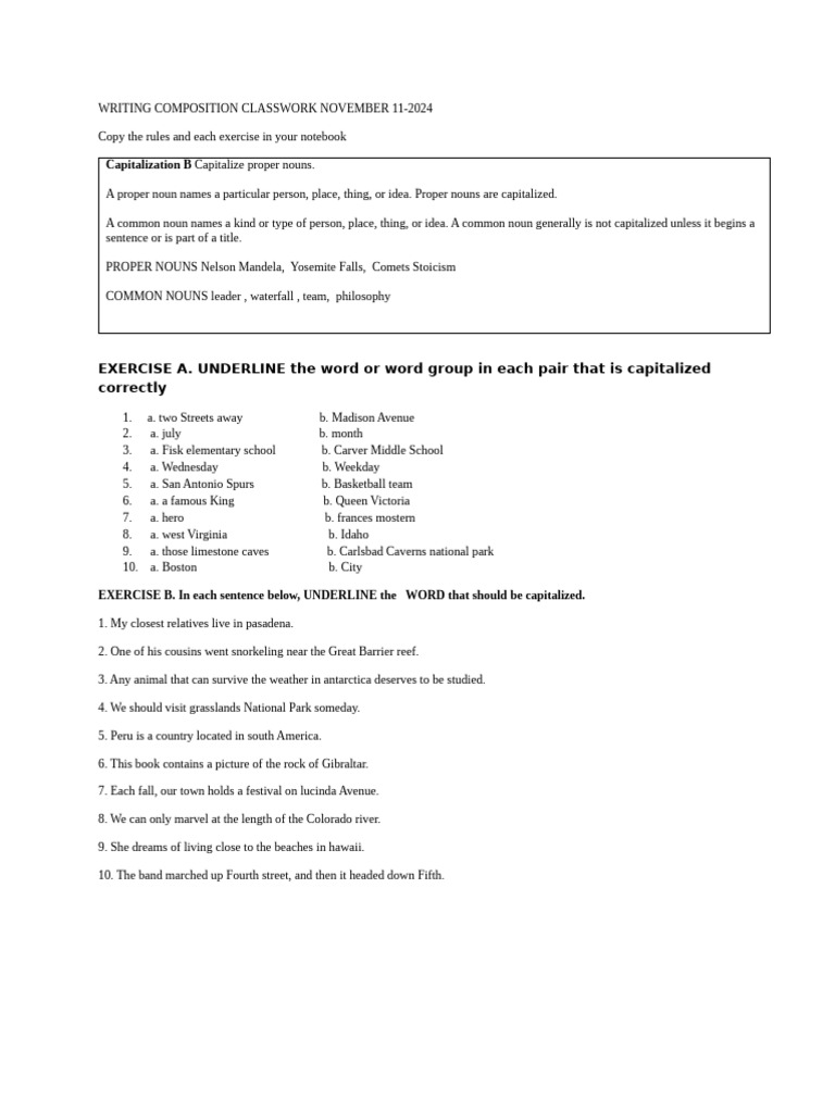 Mgr3 Writing Composition Classwork 11-11-24 | PDF