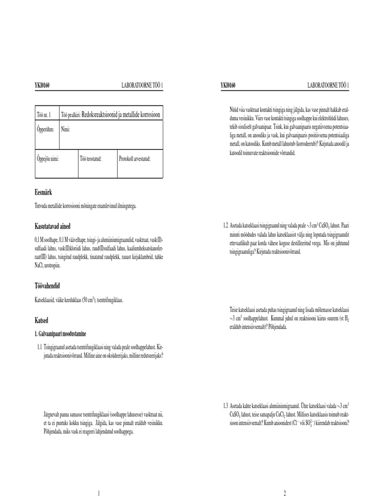 Lab1 Protokoll | PDF