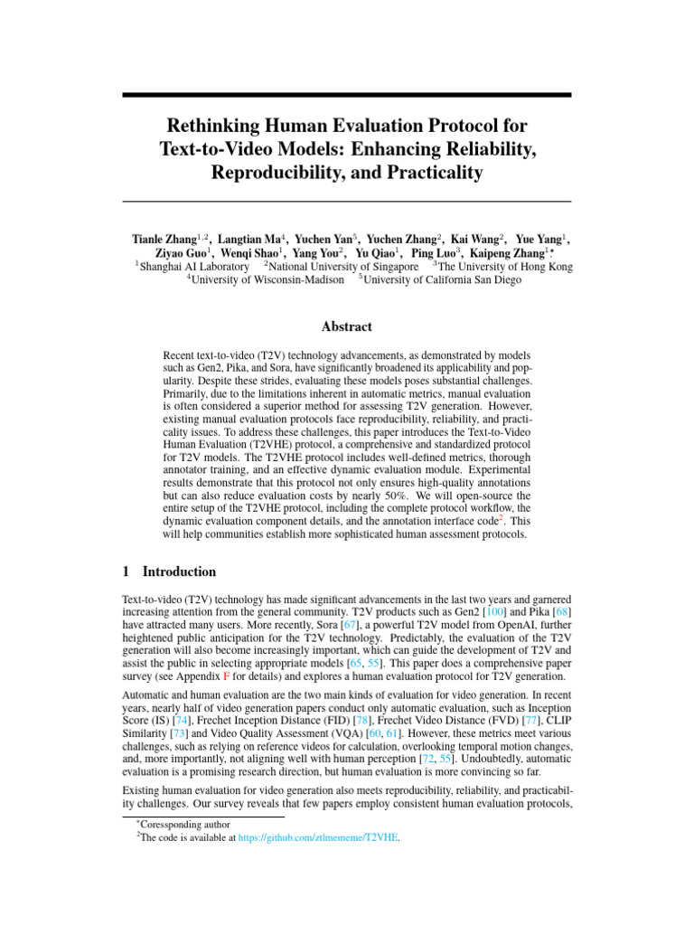 Rethinking Human Evaluation Protocol For Text-to-Video Models: Enhancing Reliability ...