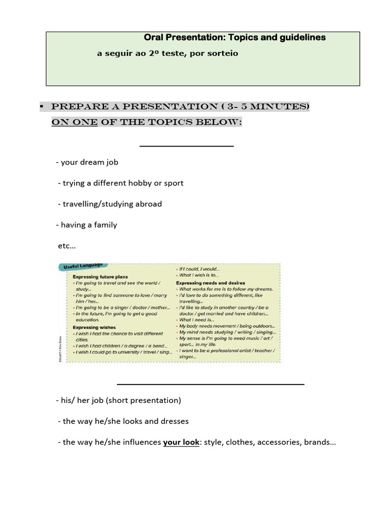 8th Grade Oral Presentation Guide | PDF