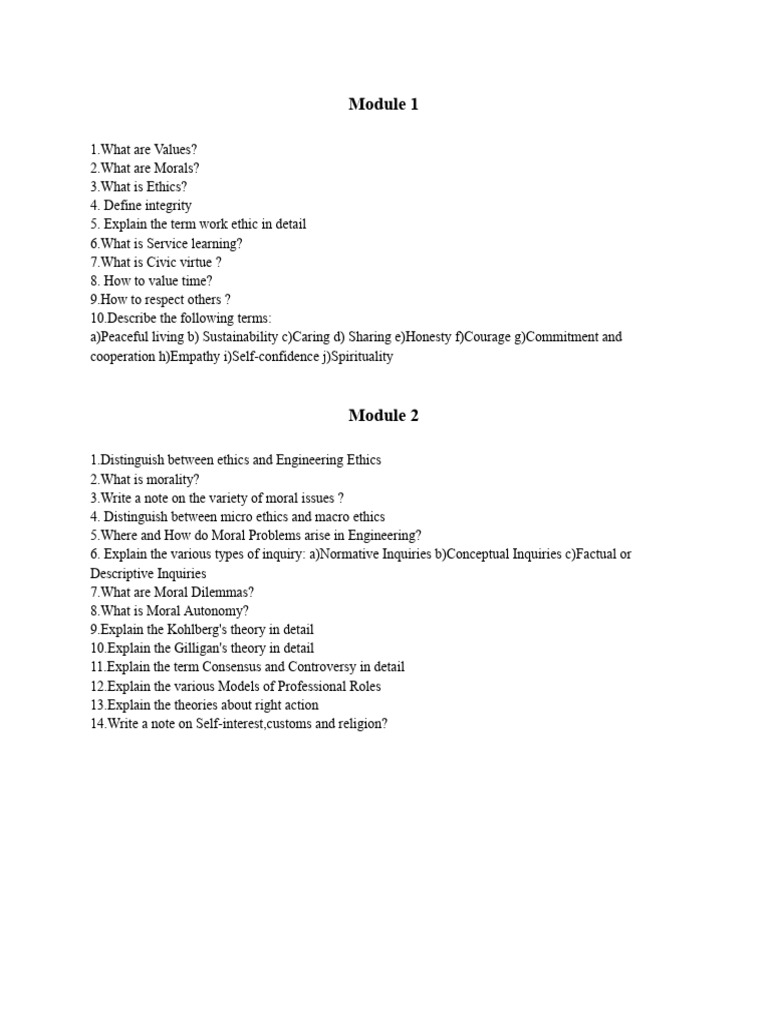 Module 1 & 2 Questions | PDF | Art