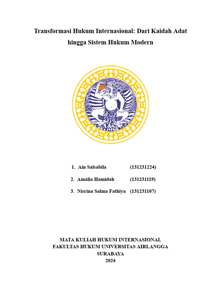 Paper Analisis Hukum Internasional - Transformasi Hukum Internasional ...