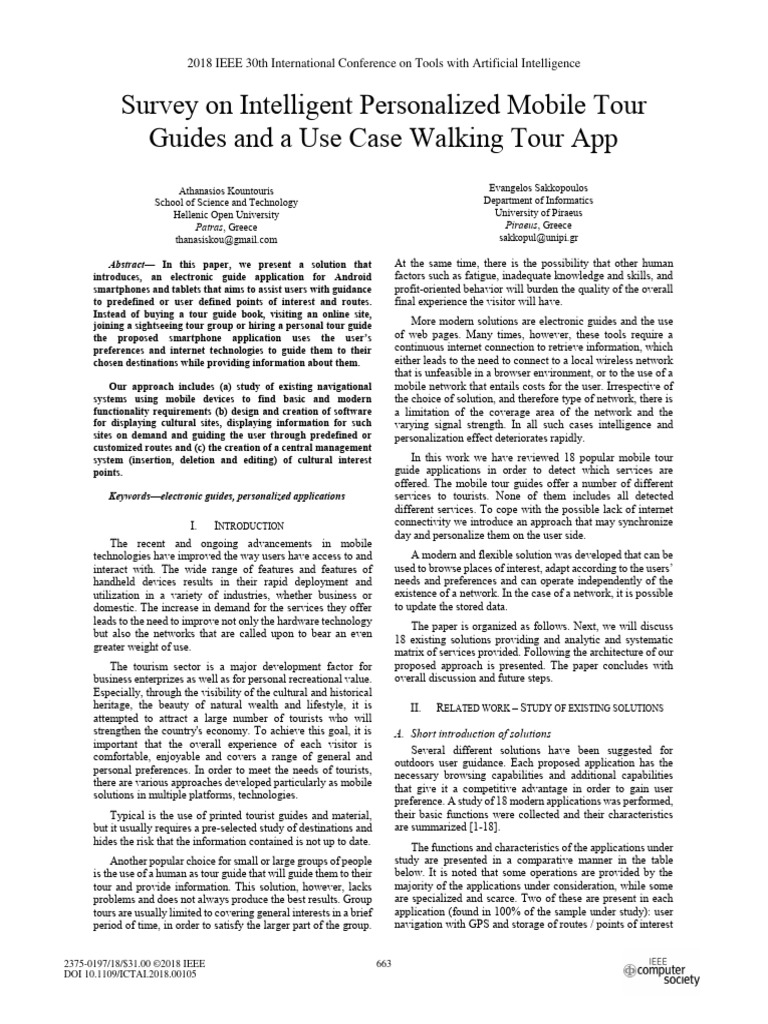 Survey On Intelligent Personalized Mobile Tour Guides and A Use Case ...