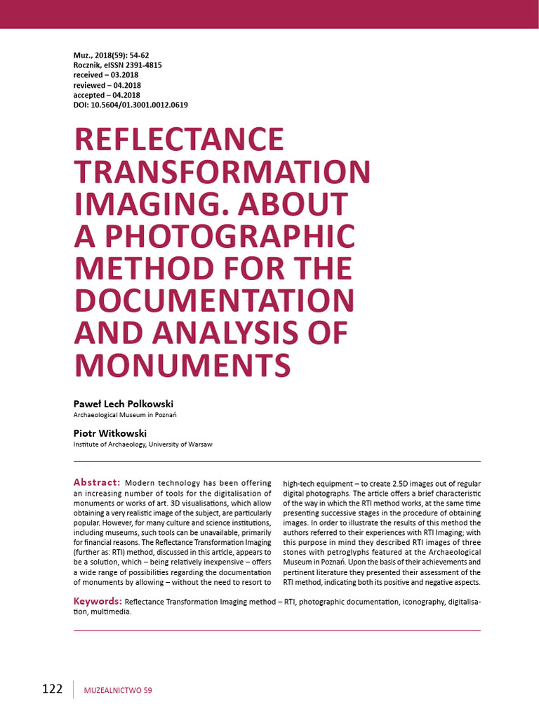 Reflectance Transformation Imaging Pdf Camera Image